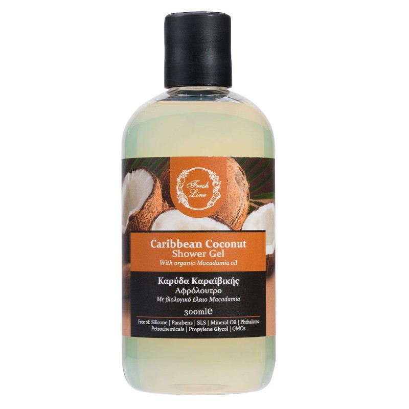 Fresh Line Caribbean Coconut Αφρόλουτρο‑Gel Καρύδα 300 ml